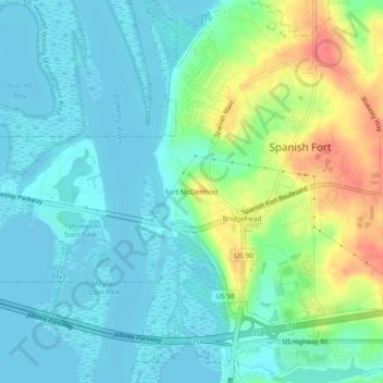 Fort McDermott topographic map, elevation, terrain