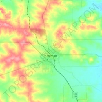 Katanning topographic map, elevation, terrain