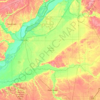 Mason County topographic map, elevation, terrain